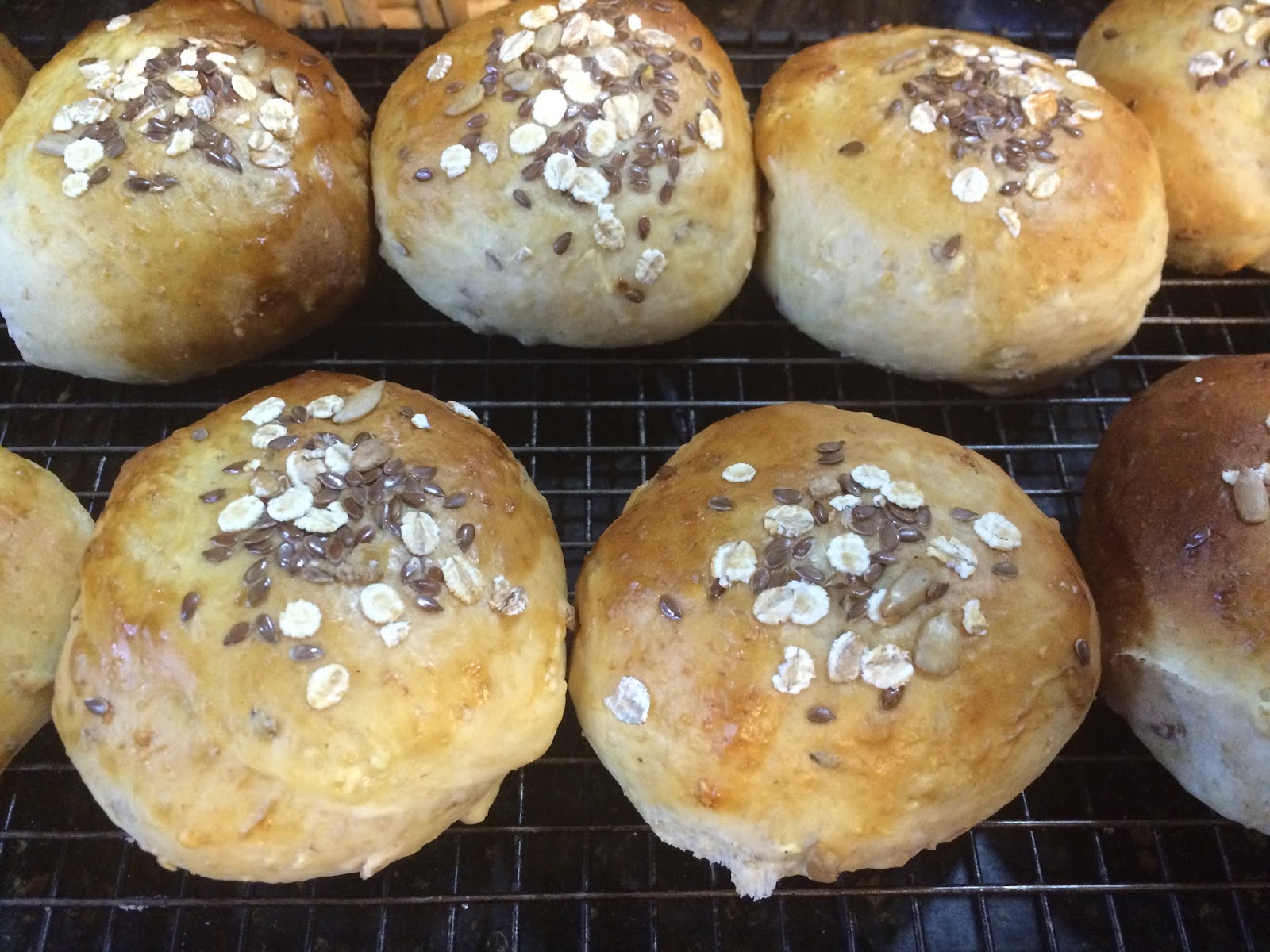 Cooking with Barry & Meta: Multigrain Rolls/Buns -- filled with seeds,