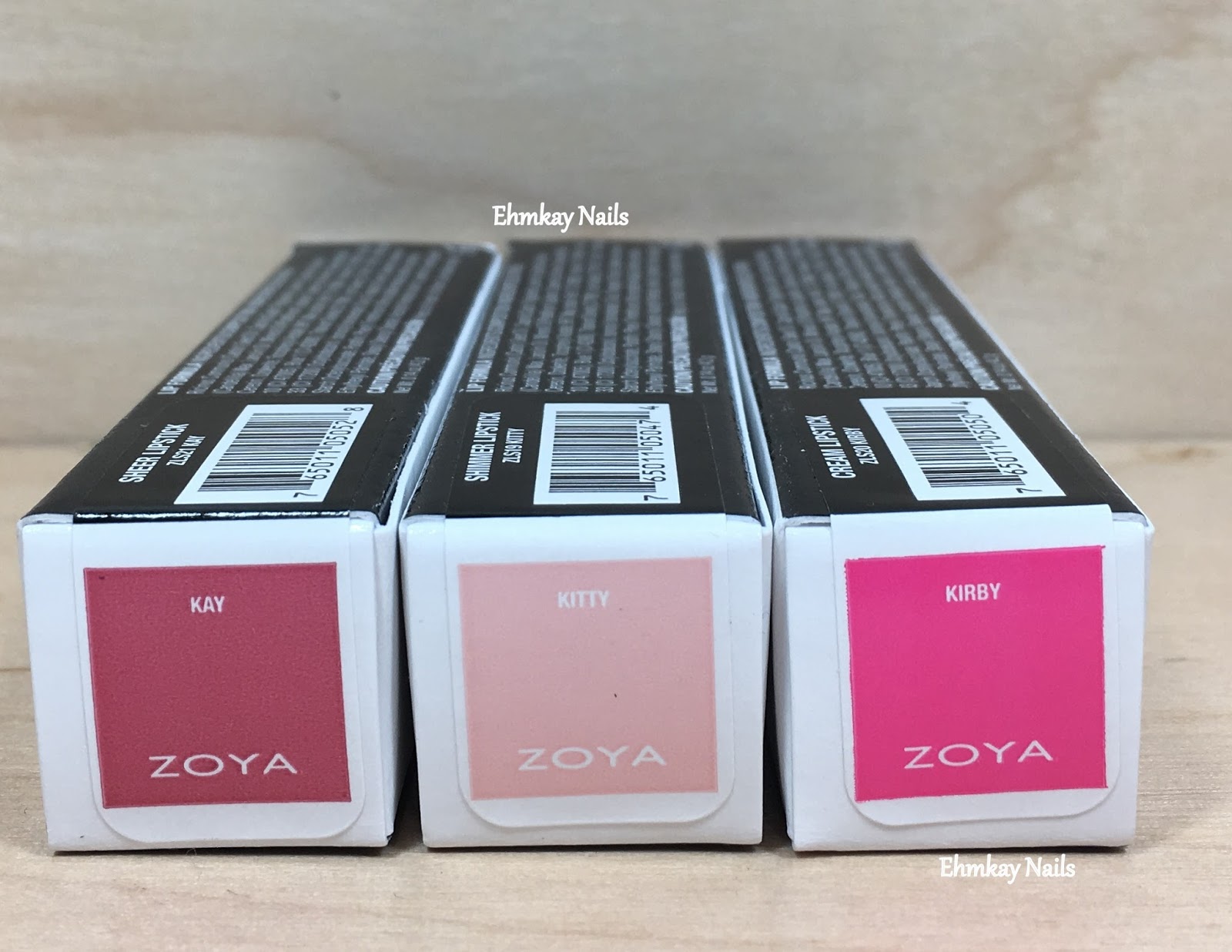 ehmkay nails: Zoya Summer 2017 Lipsticks: Kay, Kitty, and Kirby