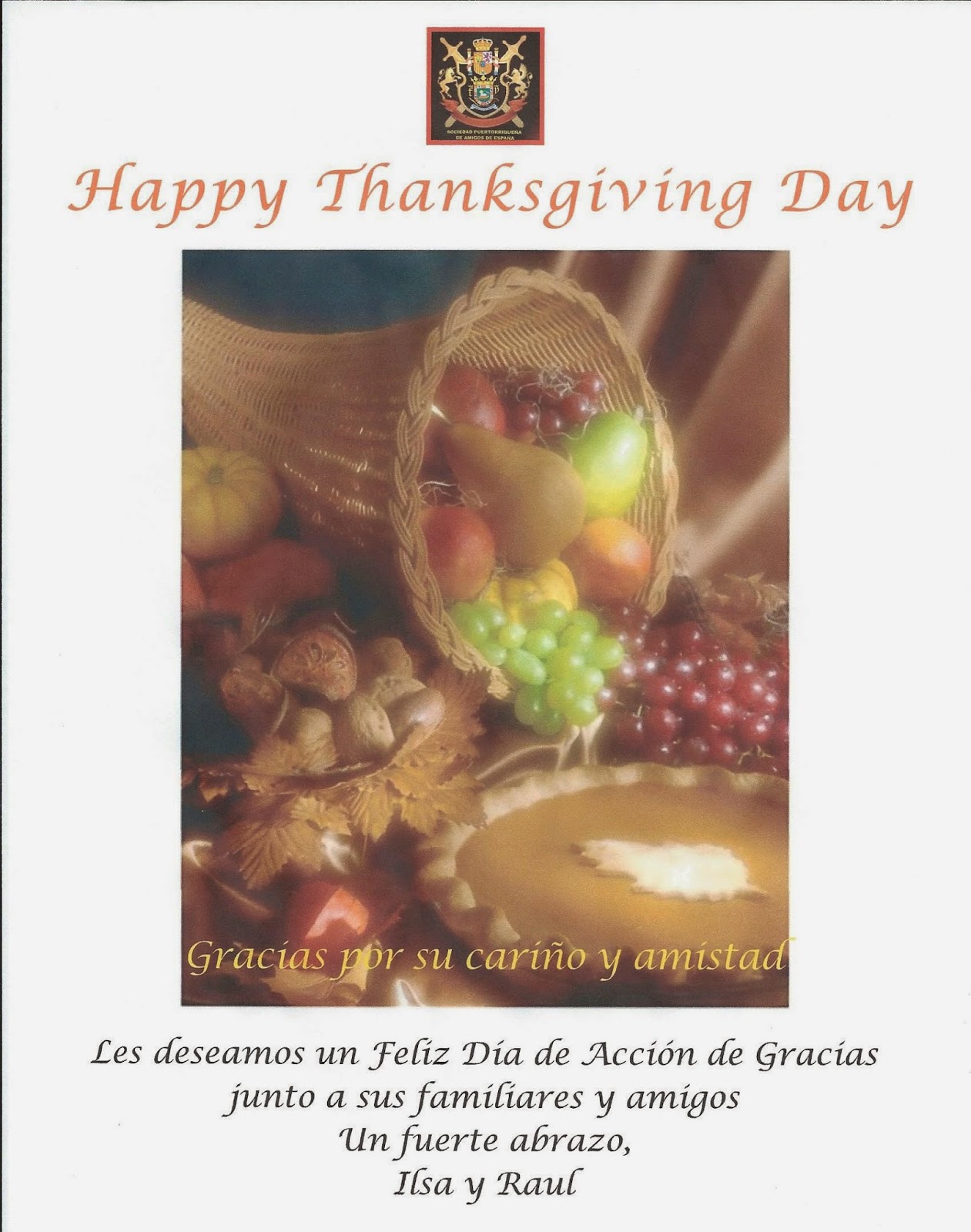 Galicia en Puerto Rico: JUEVES, DIA DE ACCIÓN DE GRACIAS (THANKSGIVING DAY)