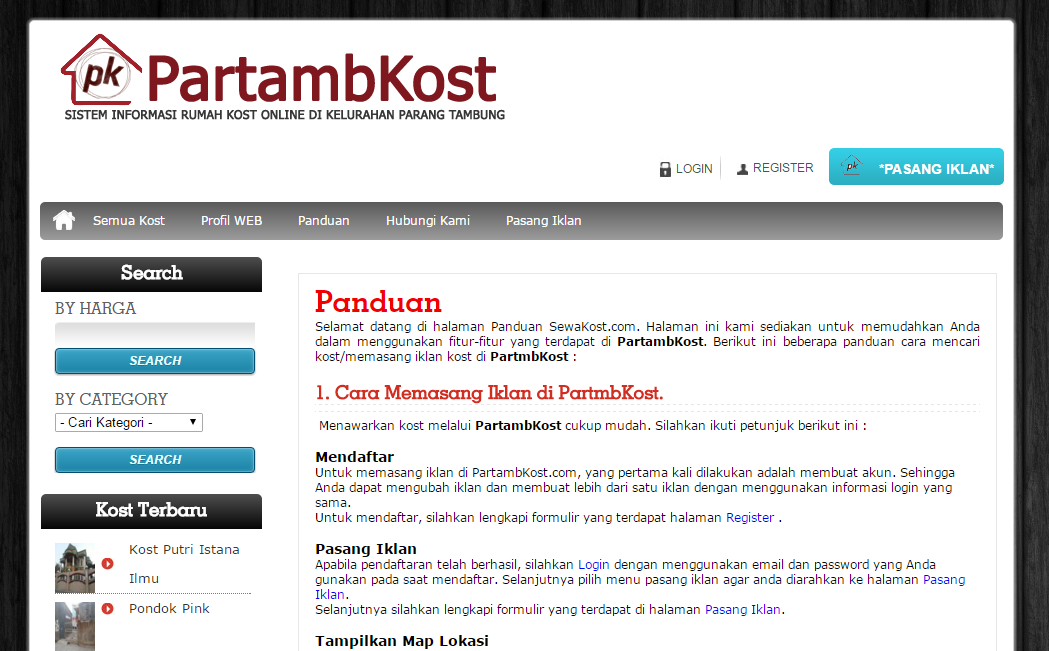 Source Code Sistem Informasi Rumah Kost Online Berbasis WEB (Tersedia ...