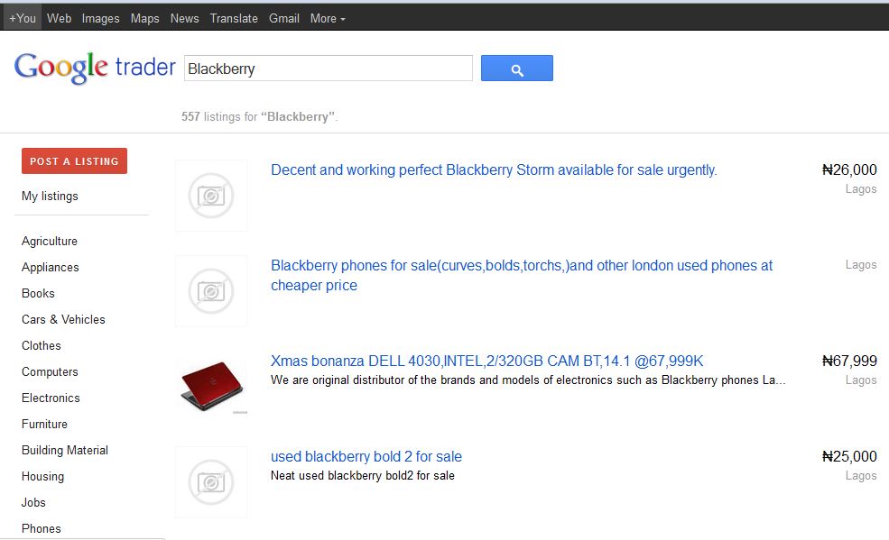 Google Trader Nigeria : Buy and Sell Products and Services - OgbongeBlog