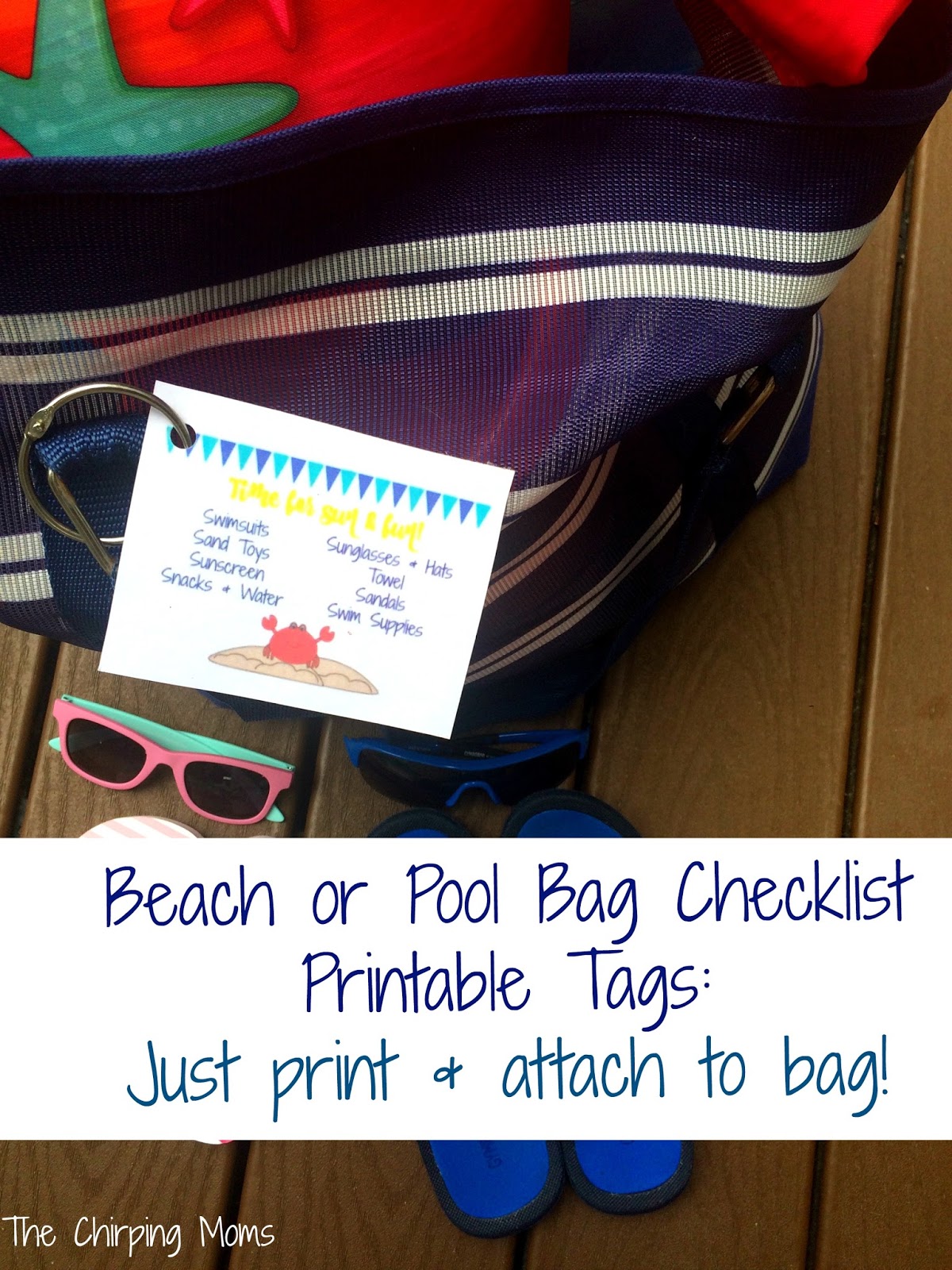 Printable Beach Bag Checklist Tag - The Chirping Moms