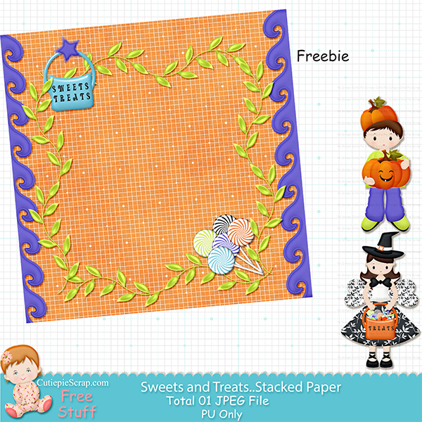Free Digital Scrapbook Kits: Sweets and Treats Stacked Paper