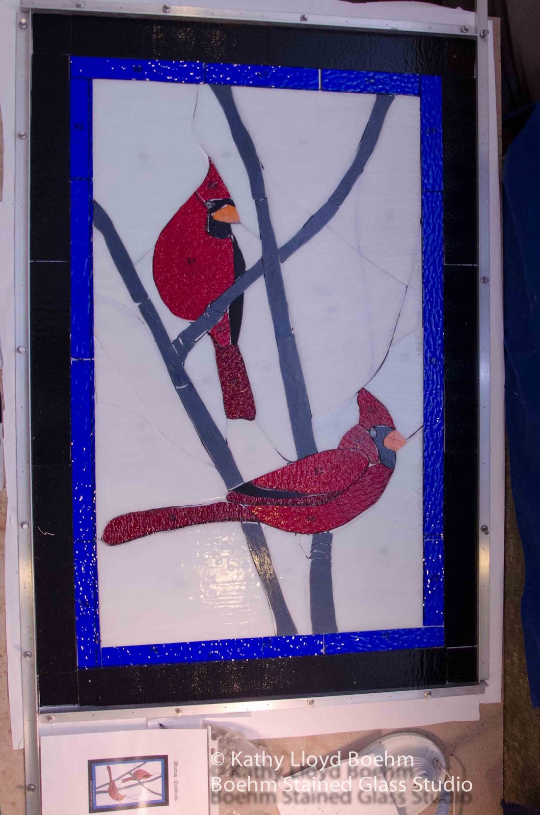 Boehm Stained Glass Blog: Stained Glass Cardinals Window