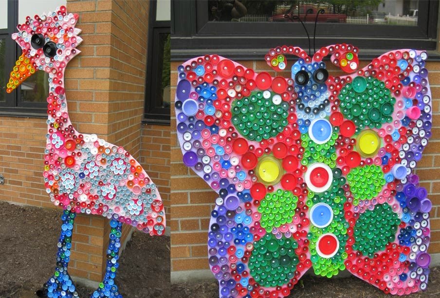 Craft for kids ; recycle bottle cap ~ Creative Art and Craft Ideas