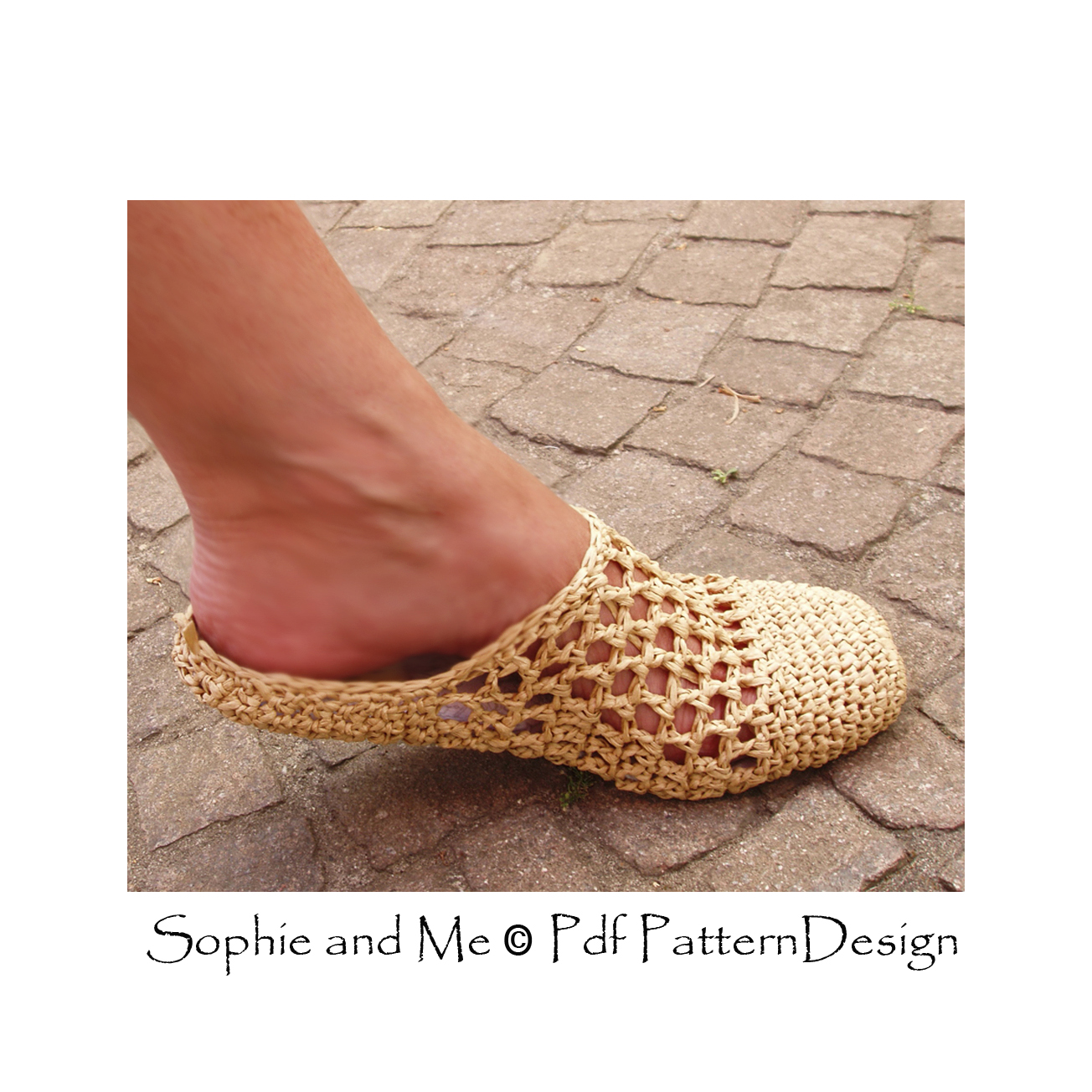 RAFFIA CROCHET SLIPPERS/SANDALS FOR STREET WEAR