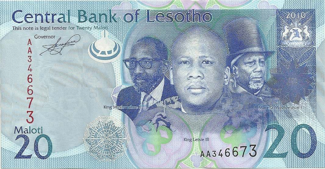 Bank Notes of the World: Bank note from Lesotho