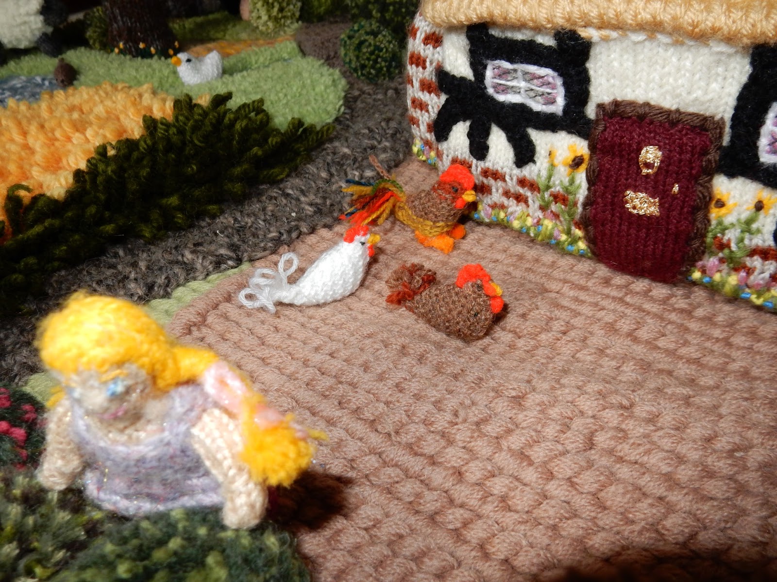 Fantasy Land - The Knitted Farmyard Rug and Castle scene.: Knitted ...
