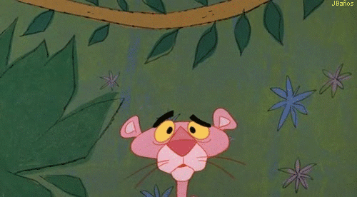 La Pantera Rosa GIF: La Pantera rosa cuando escucha tiros