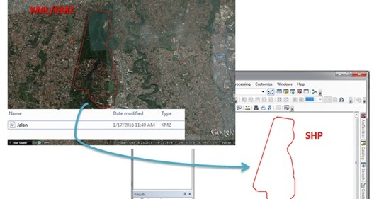Cara Merubah atau konversi KML KMZ ke SHP di ArcGIS - GISPEDIA
