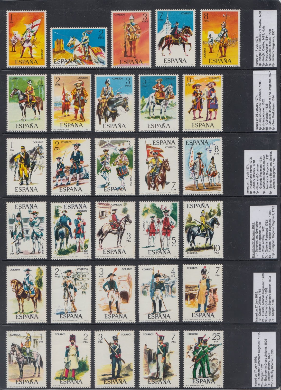 stamp: Spain - Spanish Military Uniform 1973-1978