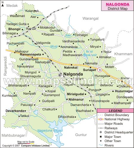 Telangana: Mahabubnagar Route Map