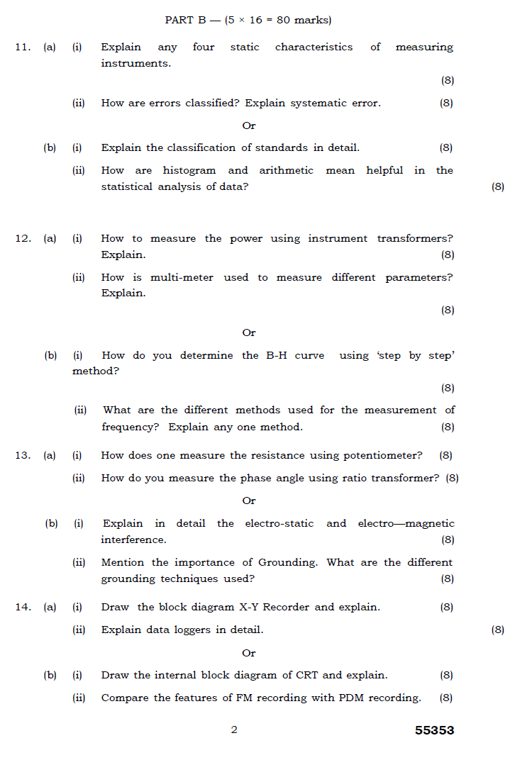EC2201 Electrical Engineering and Instrumentation Nov Dec 2011 Question ...
