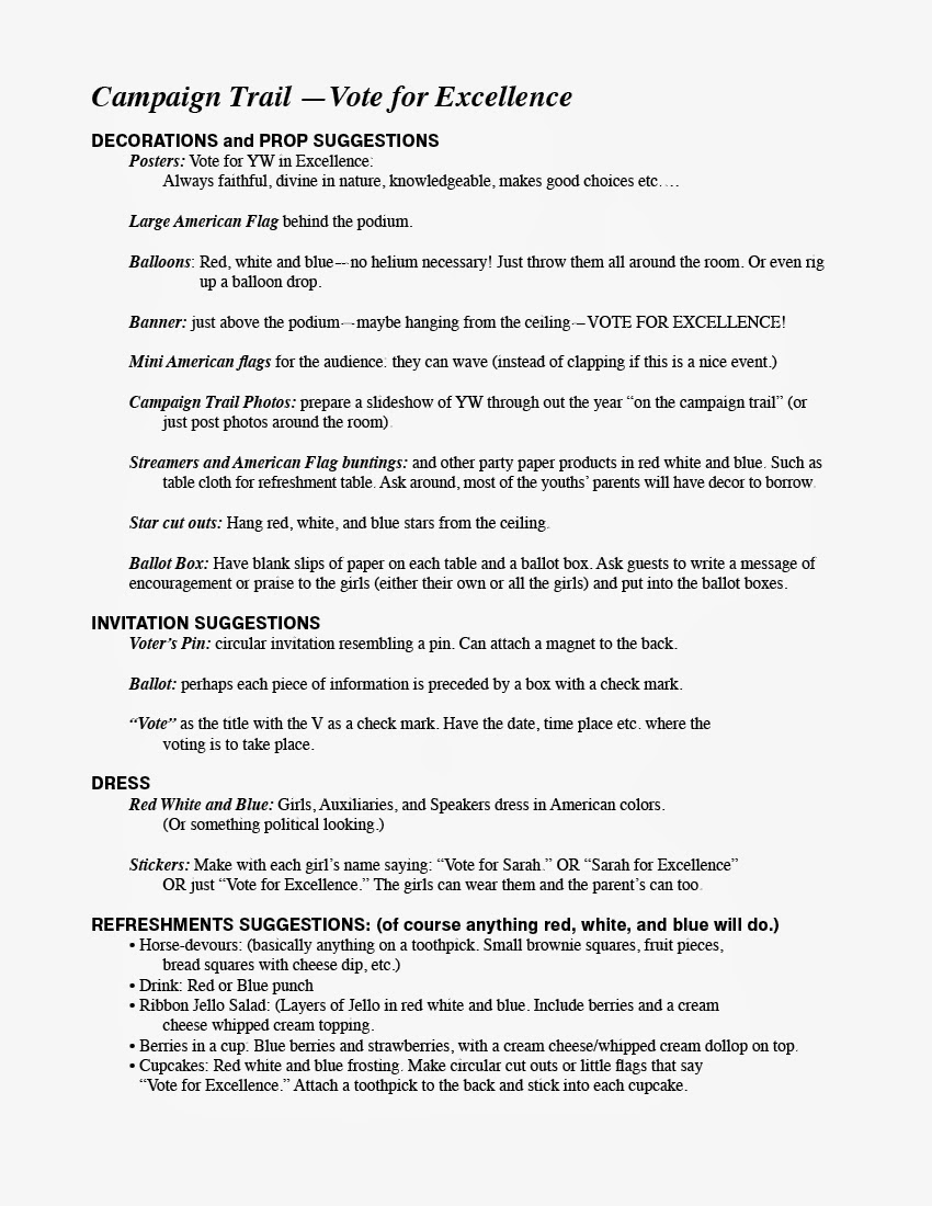 A Thousand Phases: Campaign Trail - Vote for Young Women In Excellence