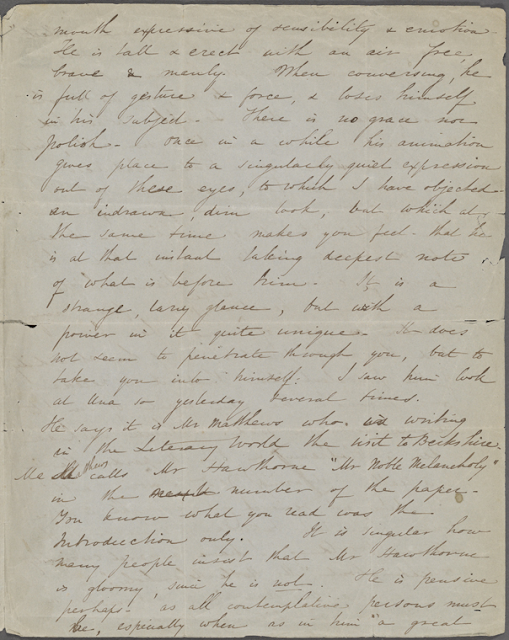 Melvilliana: Sophia Hawthorne's view of Melville: "free, brave & manly"