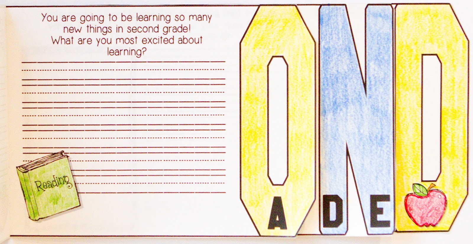 Simply Skilled in Second: Writing Keepsake - First Day & Last Day of School