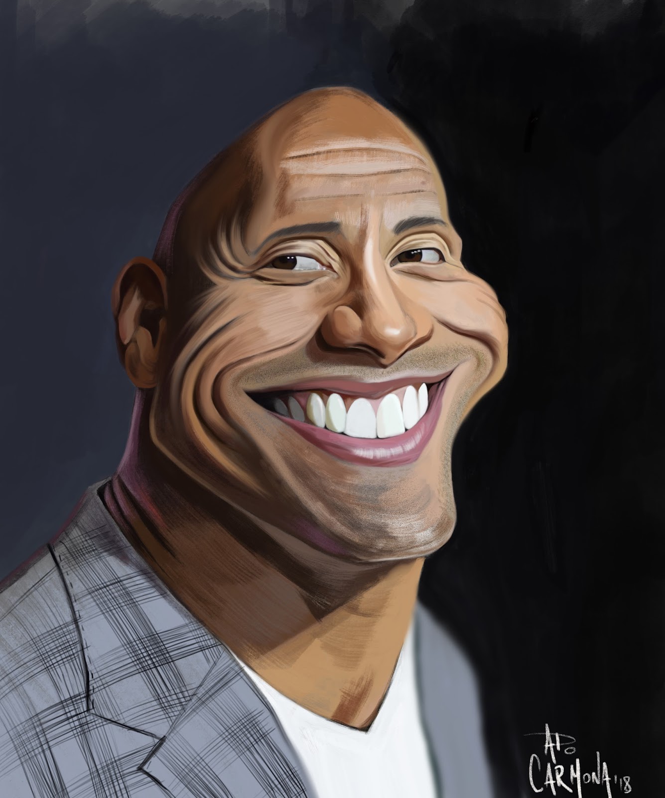 Ado Carmona Caricaturas: Caricatura de Dwayne Johnson.