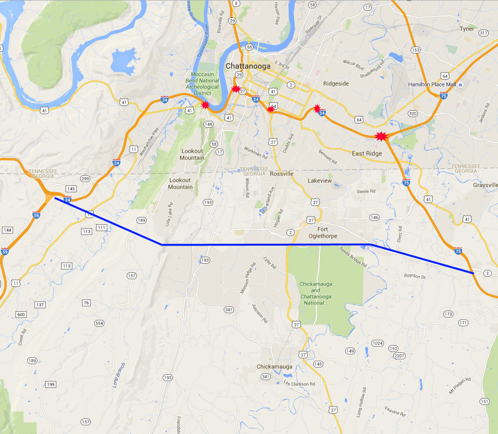 Chattanooga Traffic: I-24 to I-75 Bypass