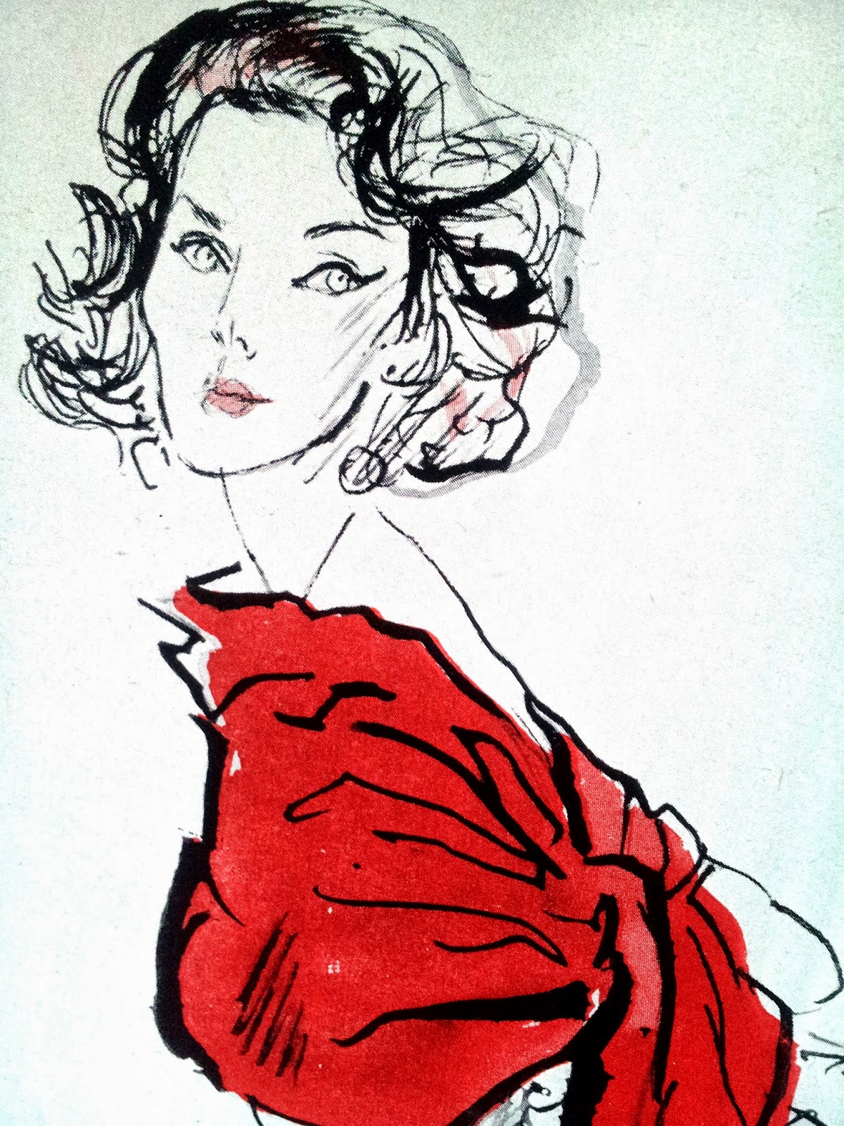 Pintucks: Rene Bouche: Fashion Illustration from 1956