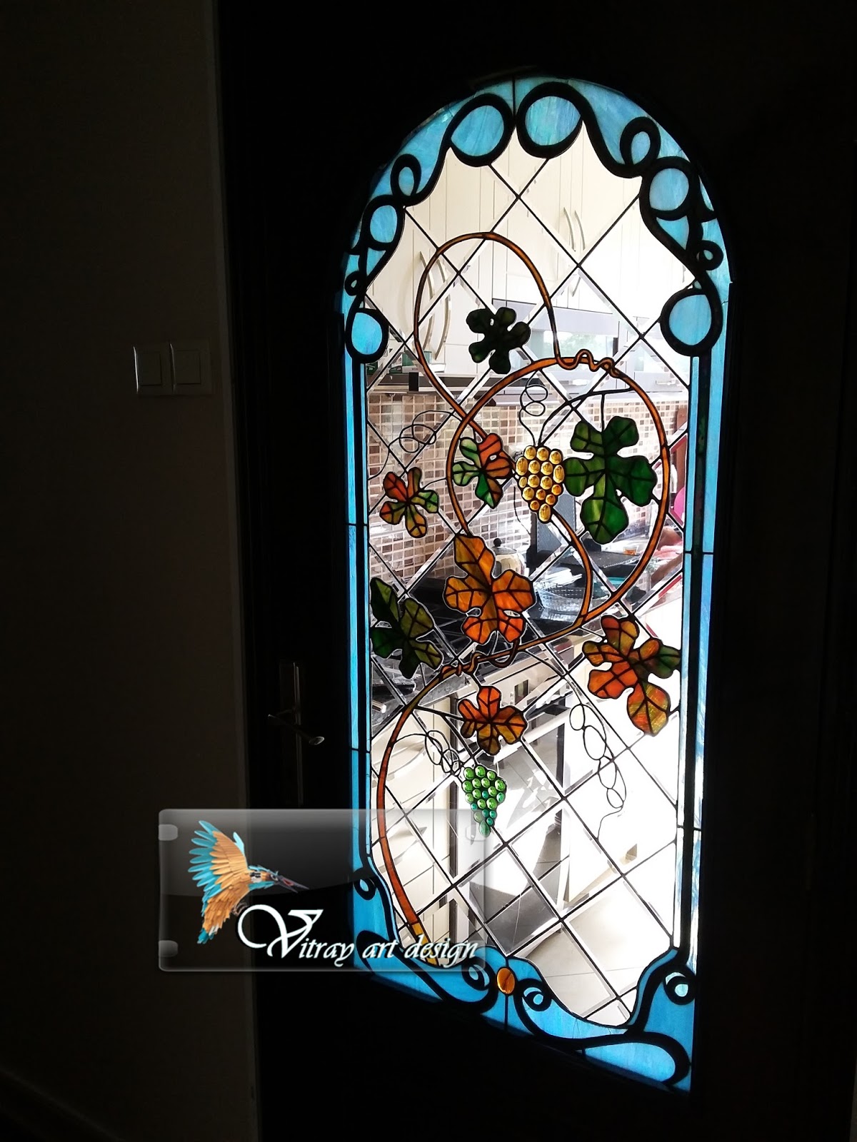 vitray, kristal vitray, tiffany vitray, vitray bölme, vitray pano, kapı ...