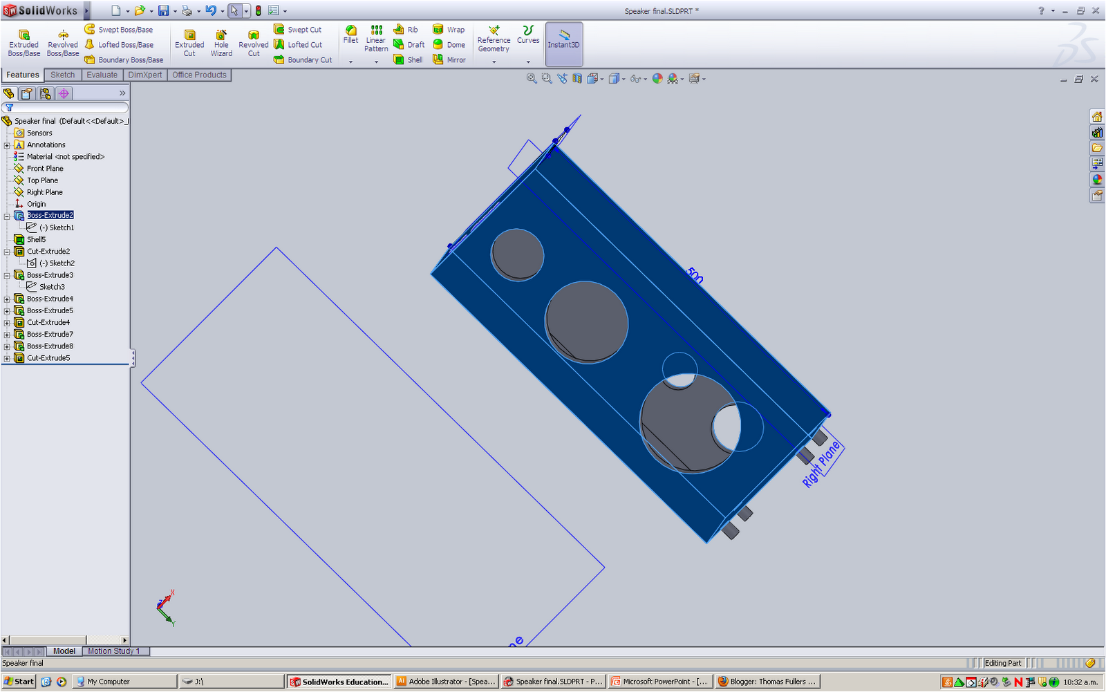Thomas Fullers PWK 2011: Making a 3d box min solidworks.