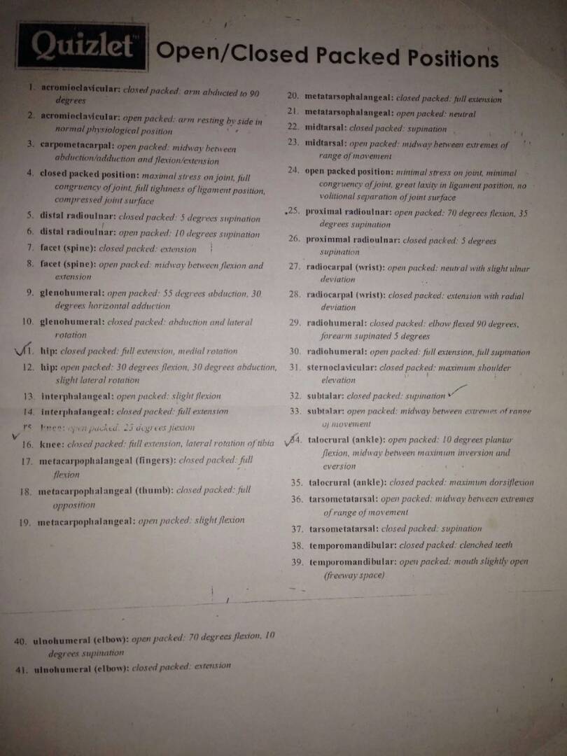 Open/Close Packed Position