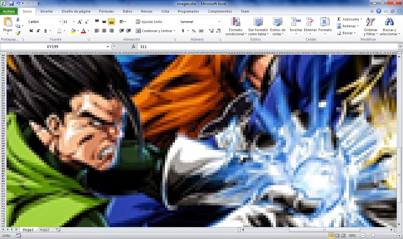 Dibujos con celdas excel