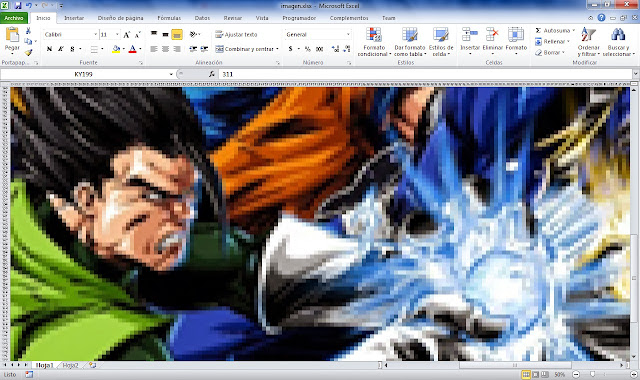 Dibujos con celdas excel