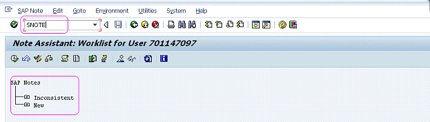 Sap Basis Sap Note Assistant Using Transaction Snote To Apply Oss Notes