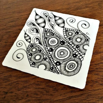 Tickled To Tangle: "It's a String Thing" #156 Very Happy Birthday Tiles