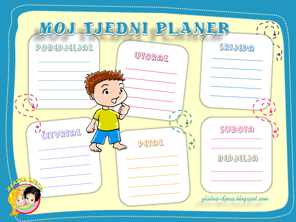 Zlatna djeca: Tjedni planeri