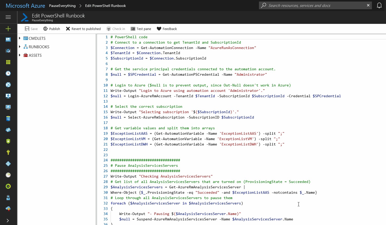 Microsoft BI Tools: Pause everything on your Azure playground