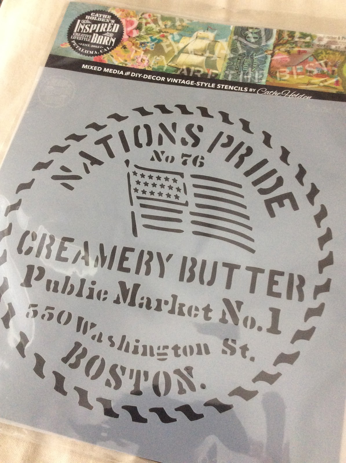 Fresh Vintage by Lisa S: Stenciled Patriotic Envelope Pillow