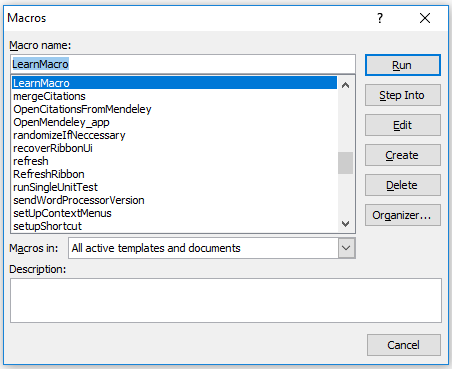 Mail Merge and Macro