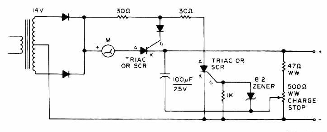 Charger circuit equipped with a regulator circuit output voltage ...