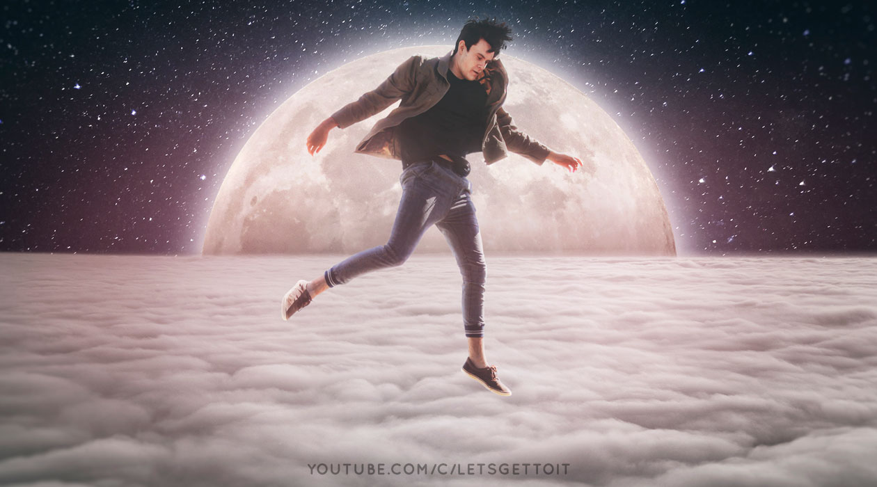 Jumping to The Moon Photoshop Manipulation Tutorial | dR Design Resources