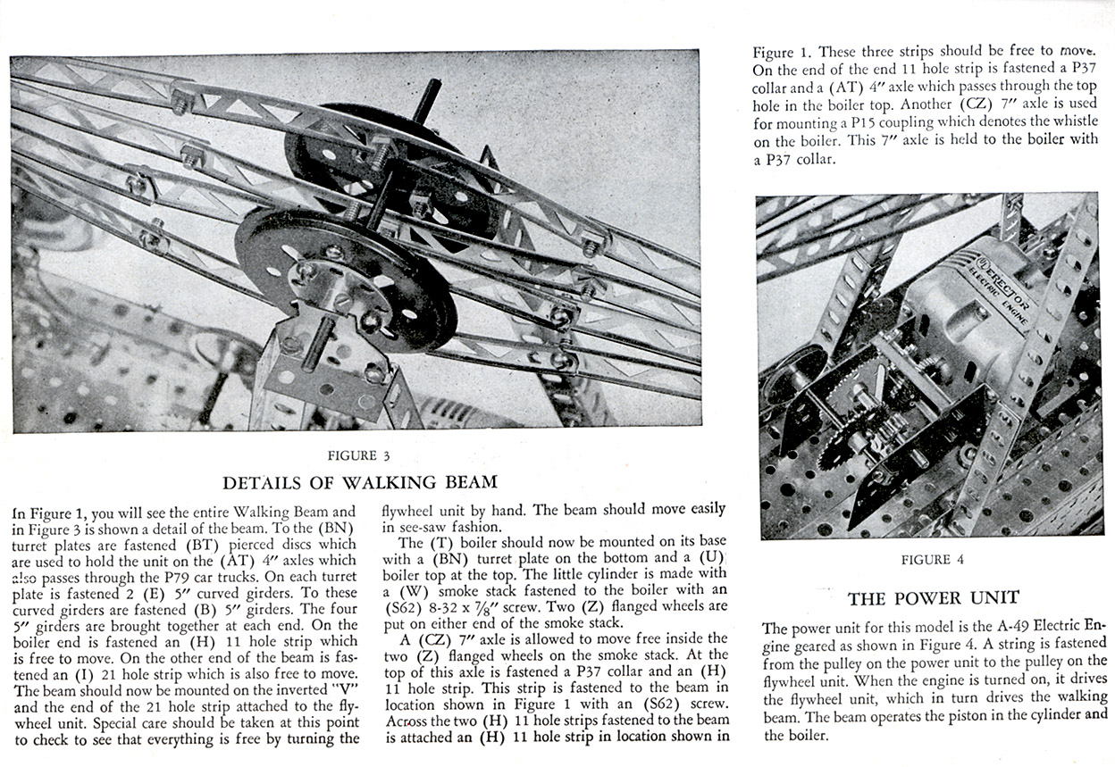 Construction Toys: Erector Plans: Walking Beam Engine