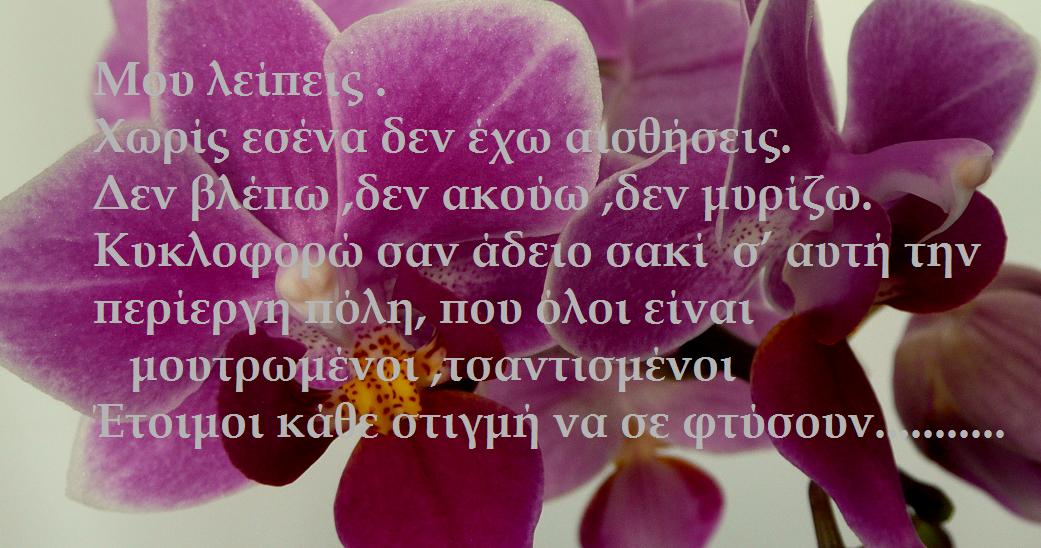 ΟΝΕΙΡΕΜEΝΑ ΧΡΟΝΙA: Μου λείπεις...