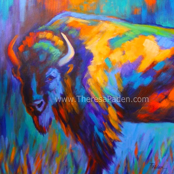 Wildlife Art of the West: Vibrant Abstract Wildlife Art, Majestic Bison ...