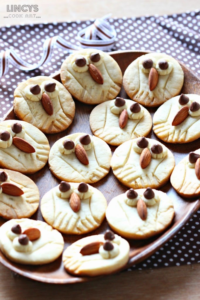 Owl Cookies/ Cardamom Flavored Cookies (Egg less) ~ Lincy's Cook Art