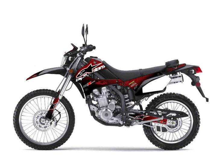 GRAPHIC KIT FOR KLX 250 - Alpinestar Red ~ TRIPLE-X