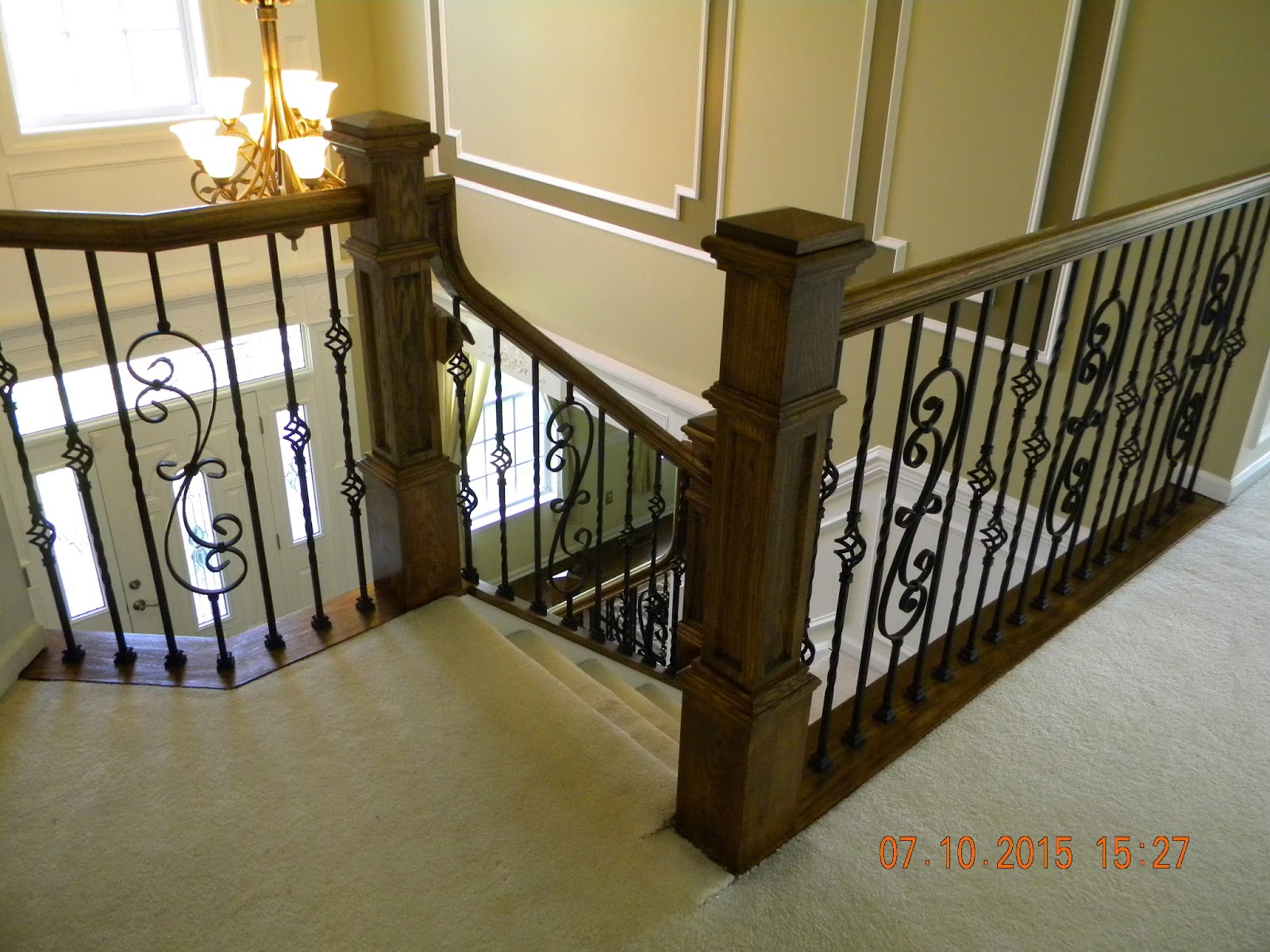 Wood Stairs and Rails and Iron Balusters: Iron Balusters Box newels Oak ...