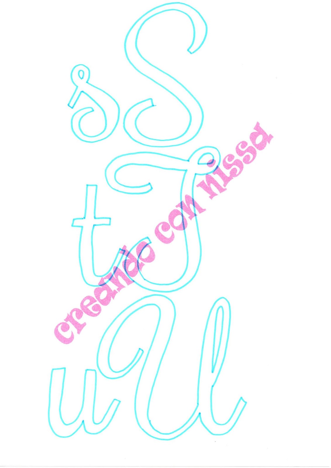 creando con nissa: moldes de letras cursivas