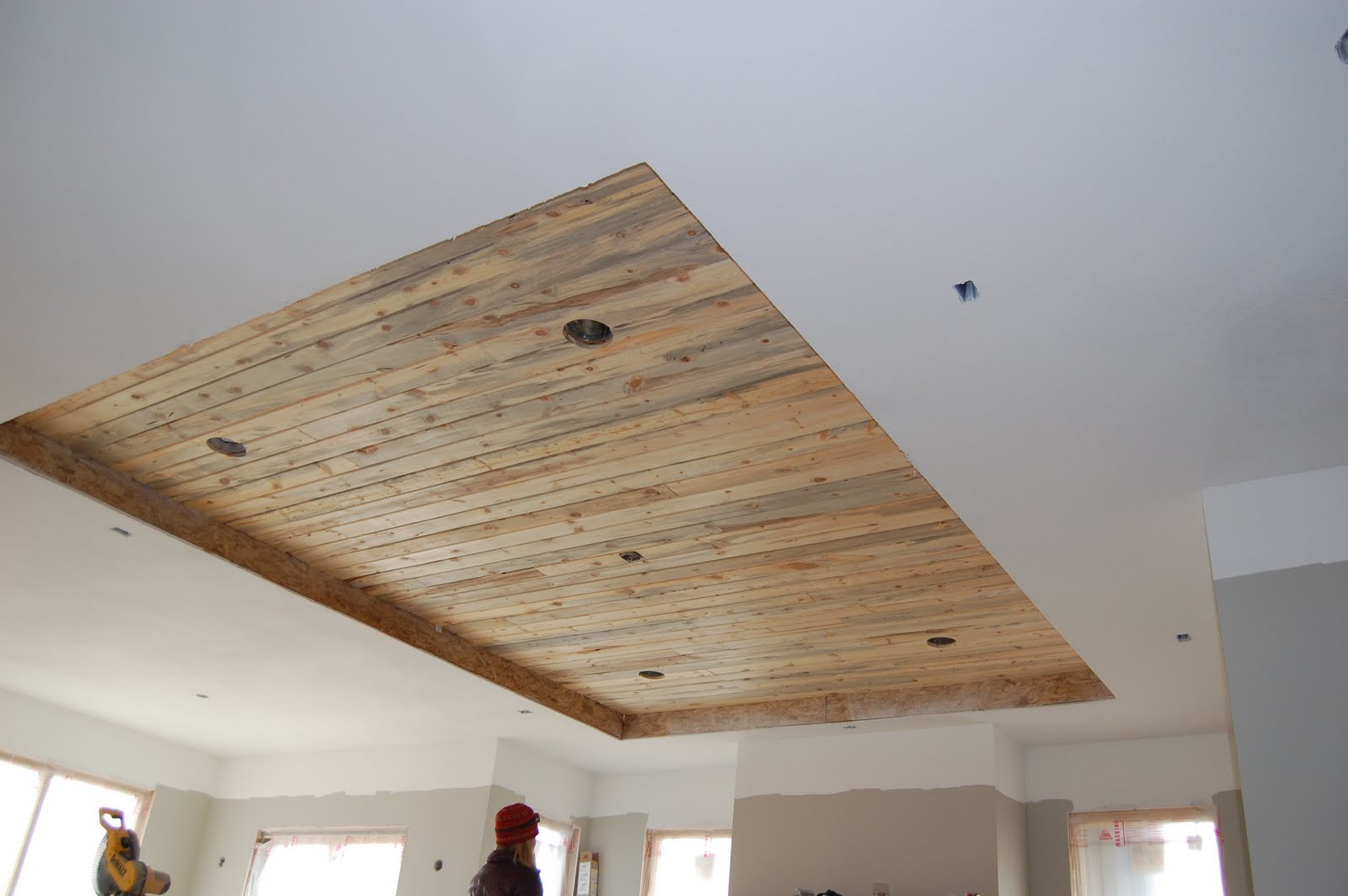 Kotynek House: Wood Ceiling in Great Room