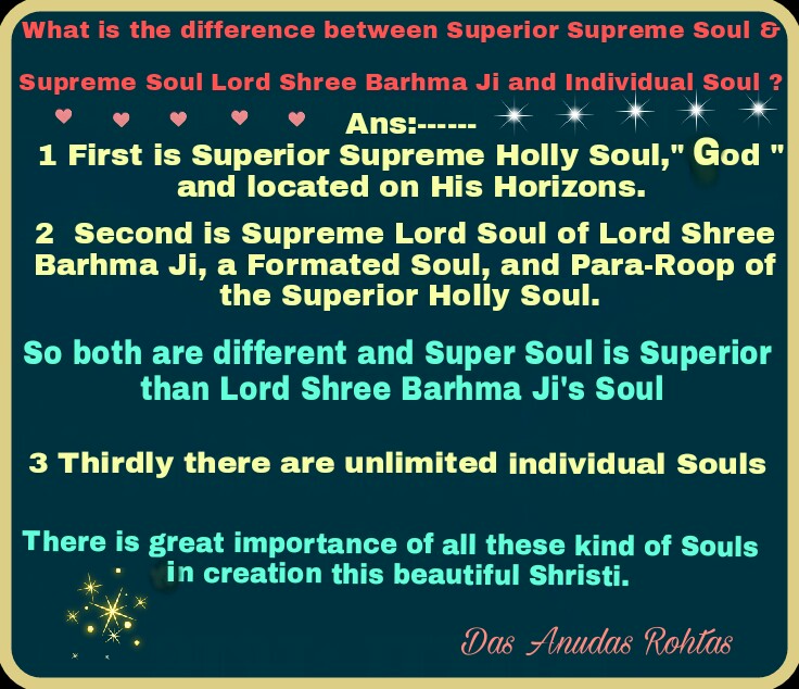 Avtari Purush Rohtas: Difference between Superior Supreme Soul, Lord ...