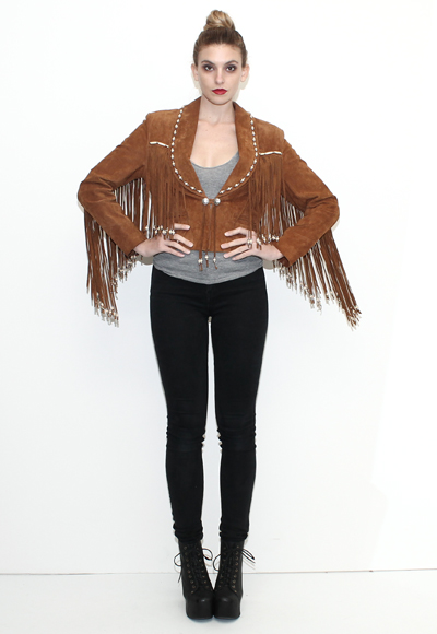 Wardrobot™: 1980's Hippie Fringe Leather Jacket