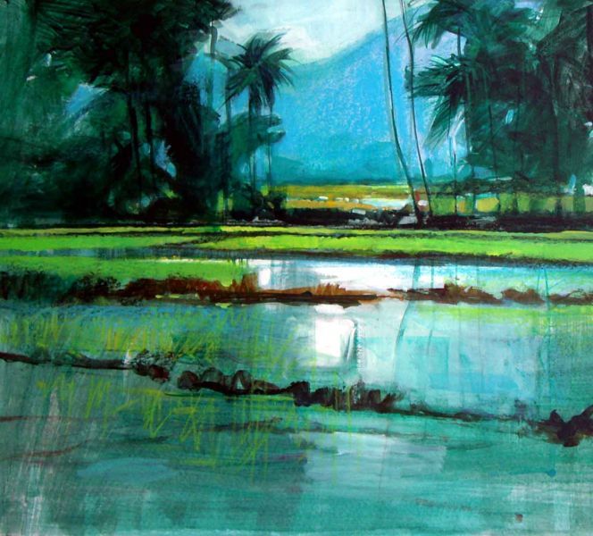 Milind Mulik Watercolor Landscape