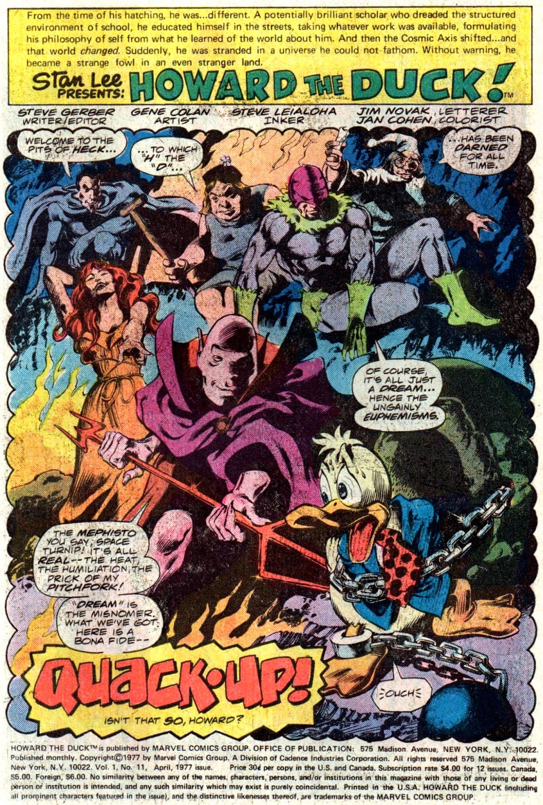 CRIVENS! COMICS & STUFF!: PART TWO OF HOWARD THE DUCK COVER & SPLASH ...