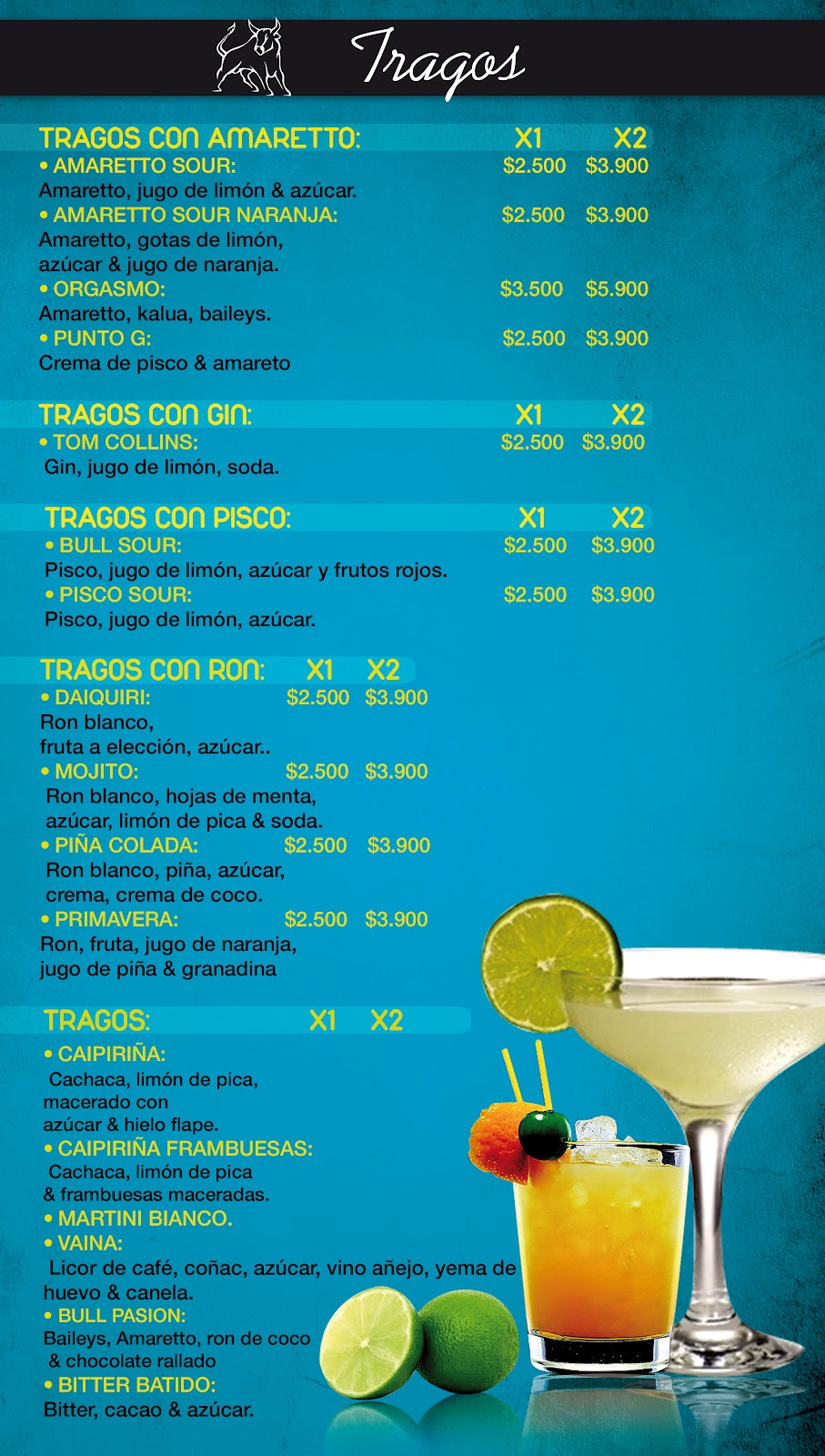 Diseño Gráfico // Isabel Alarcón: Carta de Tragos