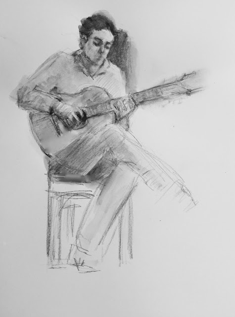 Connie Chadwell's Hackberry Street Studio: Sketch of a Guitarist ...